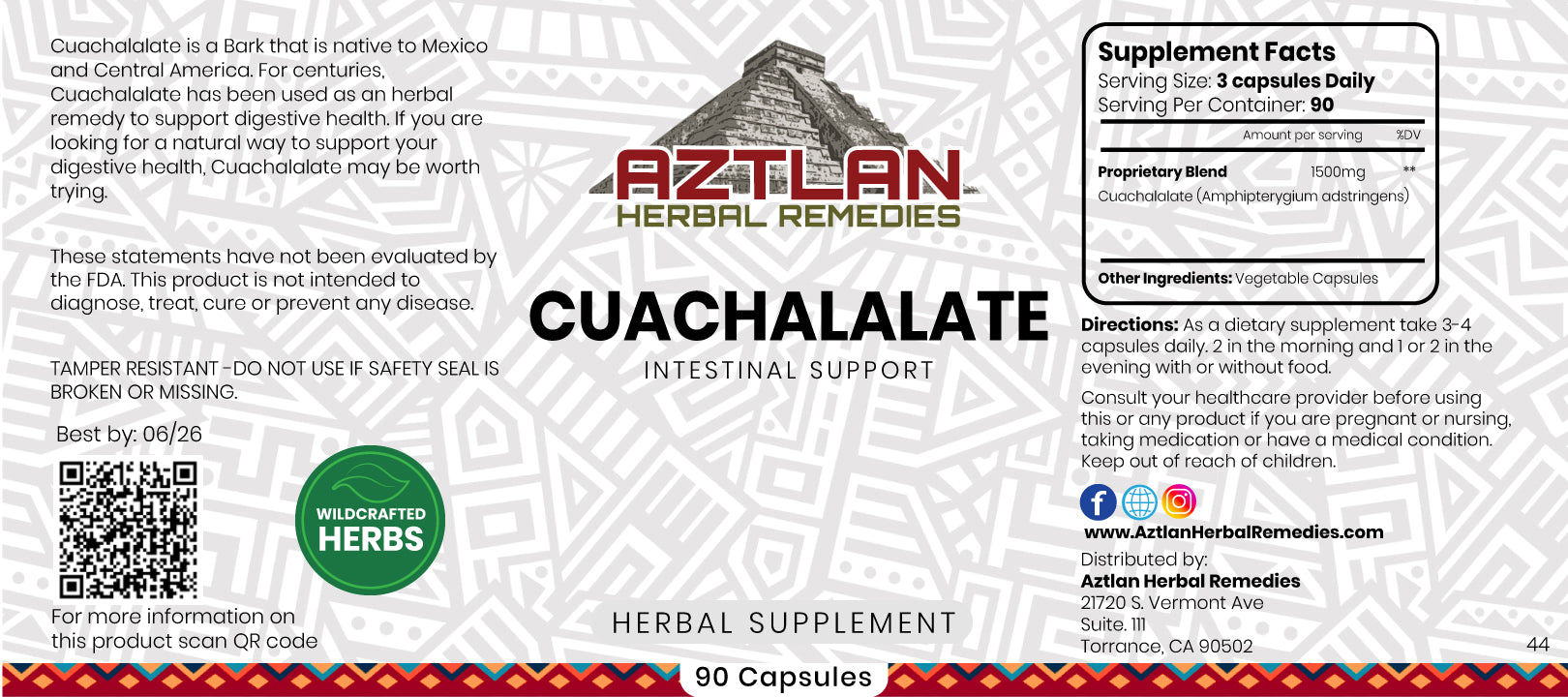 Cuachalalate Capsules – Aztlan Herbal Remedies