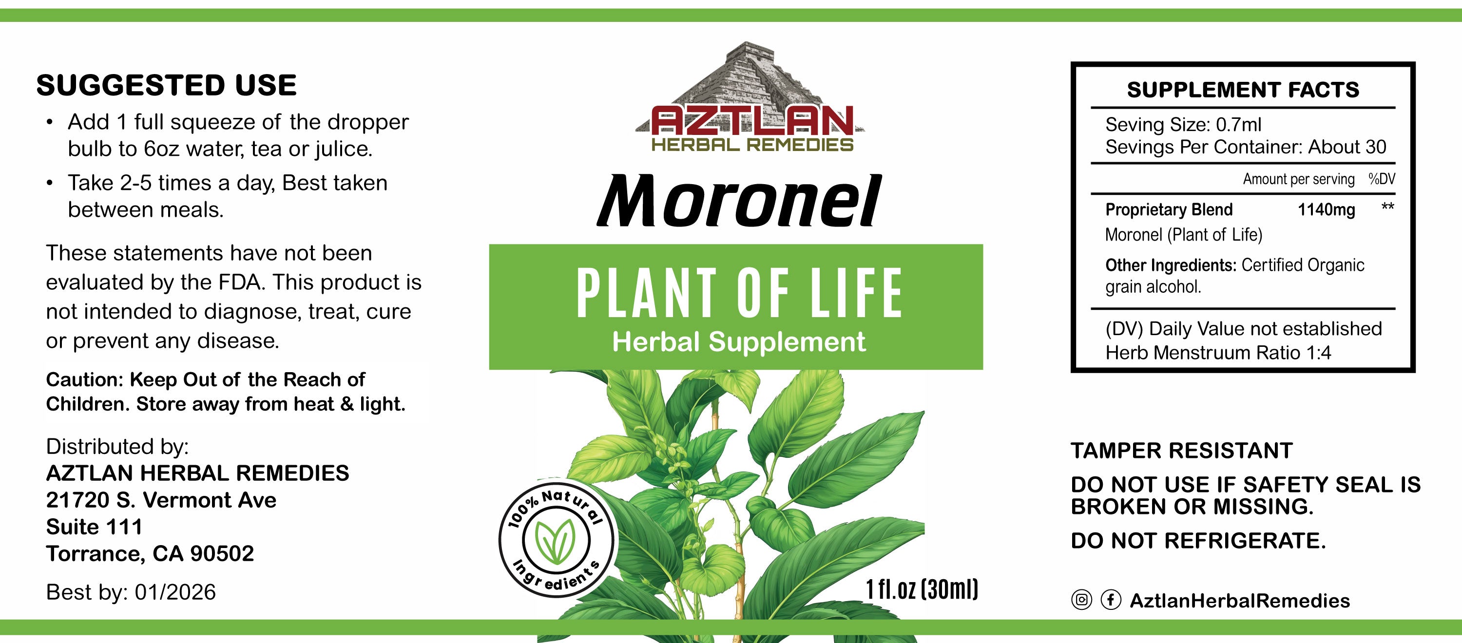 Moronel Tincture 1oz – Aztlan Herbal Remedies