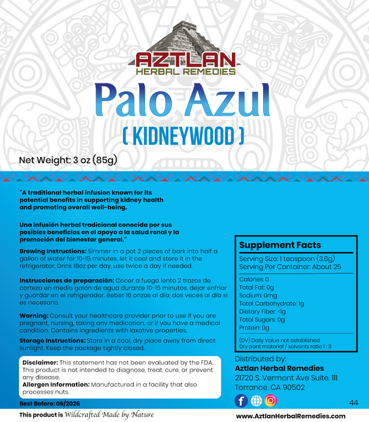 Palo Azul 3oz — Aztlan Herbal Remedies