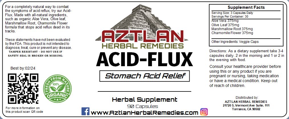 Acid-Flux Capsules - Organic Omeprazole Capsules – Aztlan Herbal Remedies